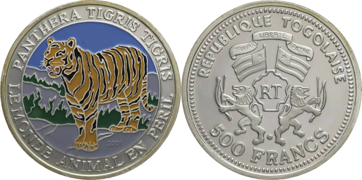 Togo 500 Francs 2001 Bedrohte Tierwelt - Tiger PP | MA-Shops