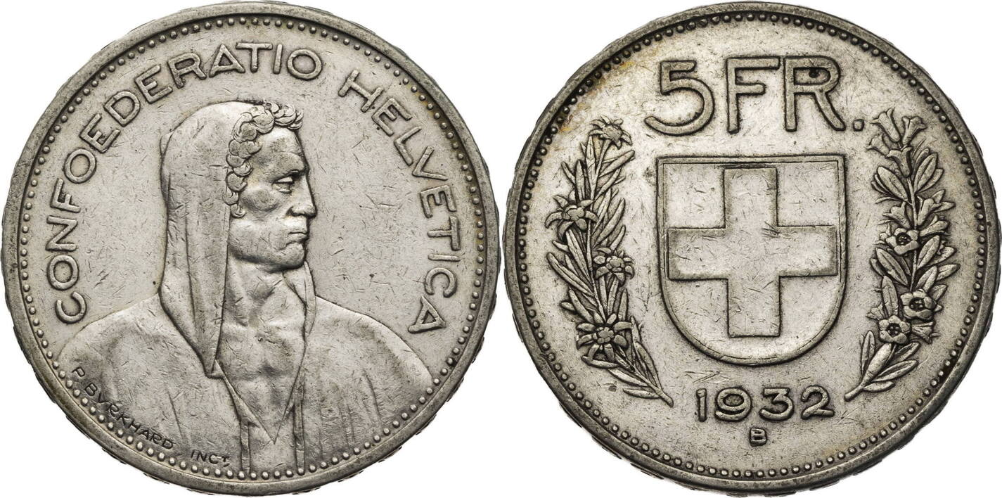 Schweiz 5 Franken 1932 B Alphirt - Kursmünze (1931-1969) ss | MA-Shops