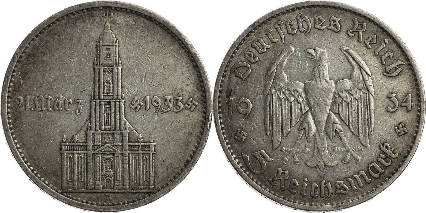 Drittes Reich 5 Reichsmark 1934 A Zum Jahrestag der Eröffnung des ...