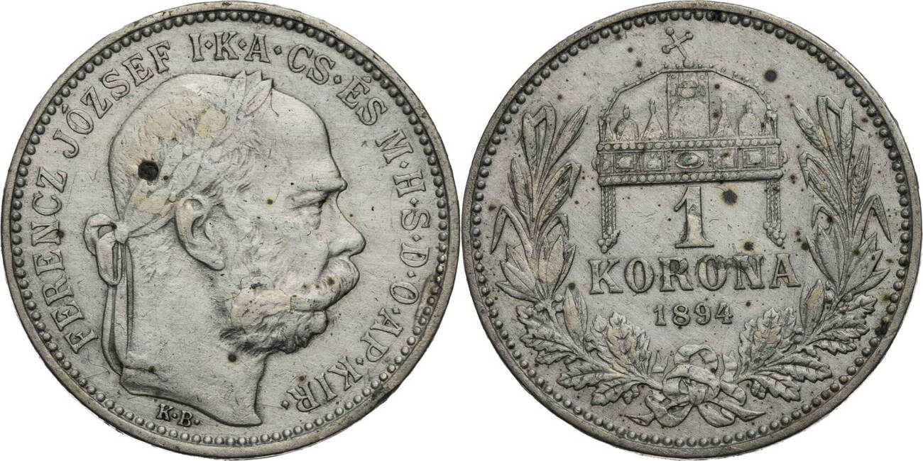 Österreich, Kaiserreich Korona 1894 KB Franz Josef I. (1848-1916) - Kursmünze ss, fleckig | MA-Shops