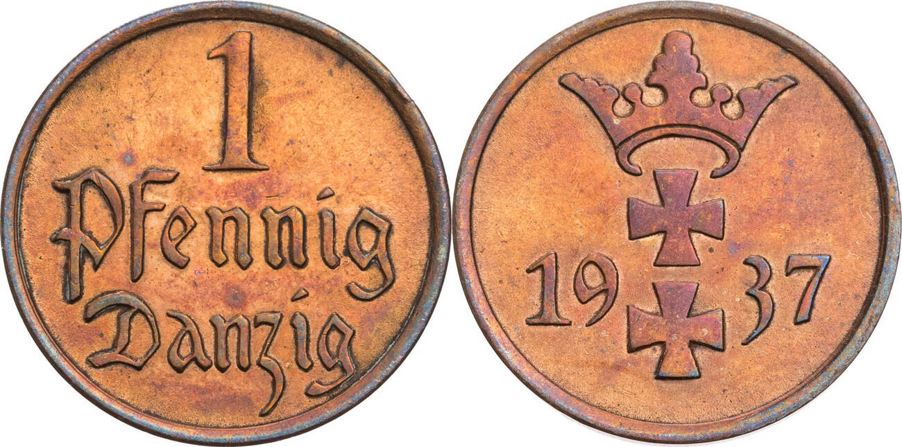 Danzig 1 Pfennig 1937 Kursmünze (1923-1937) vz | MA-Shops