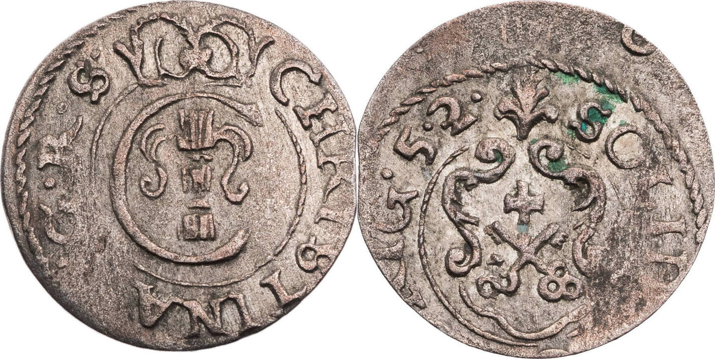 Schweden (Livland) 1 Schilling 1652 Christina (1632-1654) Königin von ...