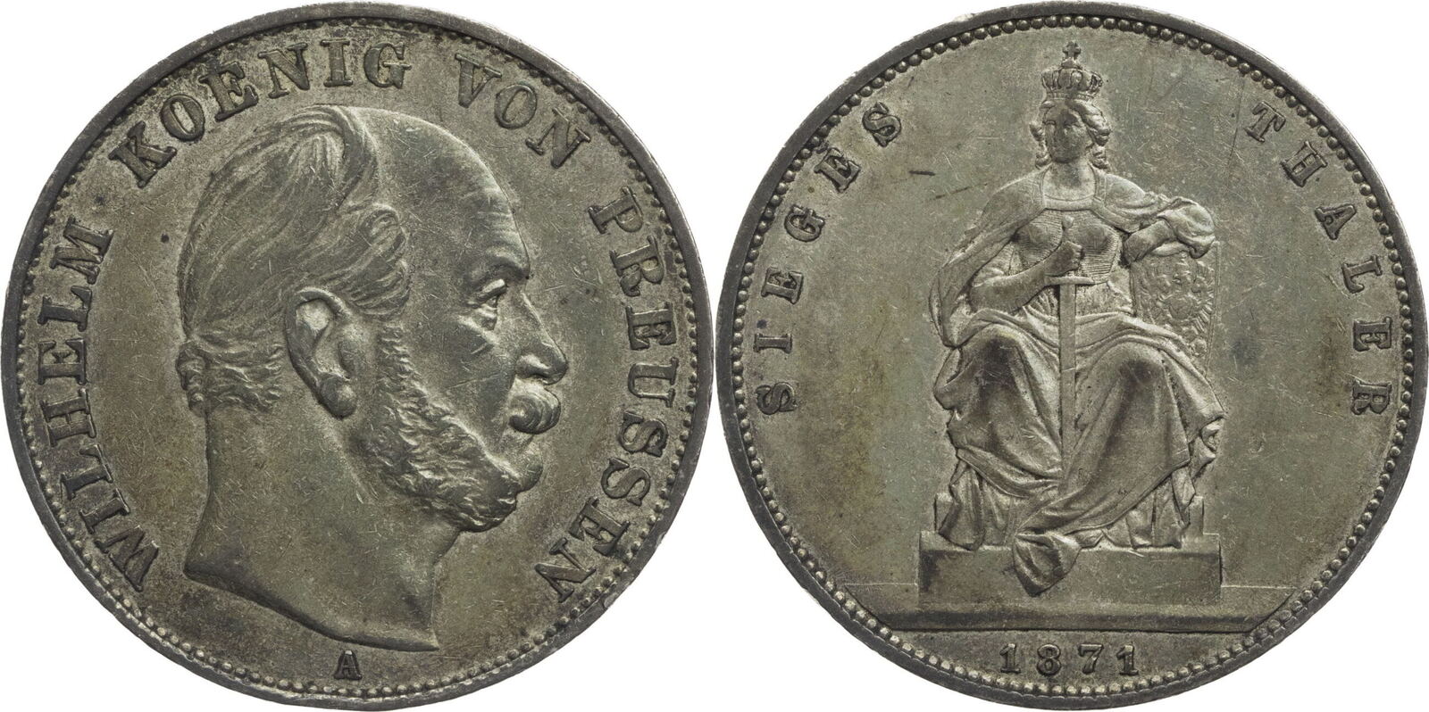 Preussen, Königreich 1871 A Wilhelm I. (1861-1888) - Siegestaler ss ...