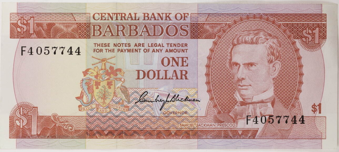Barbados 1 Dollar o.J. (1973) Banknote - Samuel Jackman Prescod II | MA ...