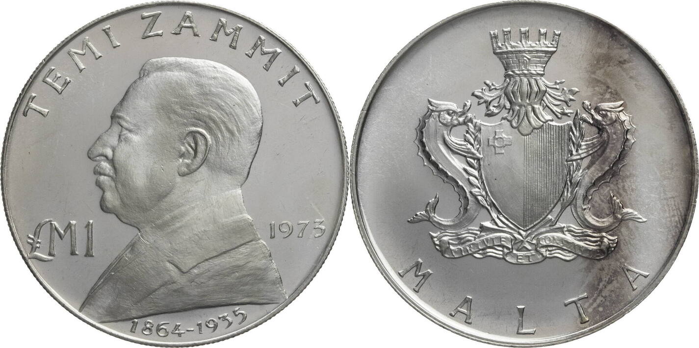 Malta 2 Liri (Maltesische Pfund) 1973 Temi Zammit vz | MA-Shops
