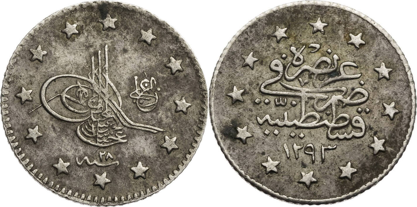Osmanisches Reich 1 Kurus 1903 (1293/28 AH) Abdülhamid II. (1876-1909 ...