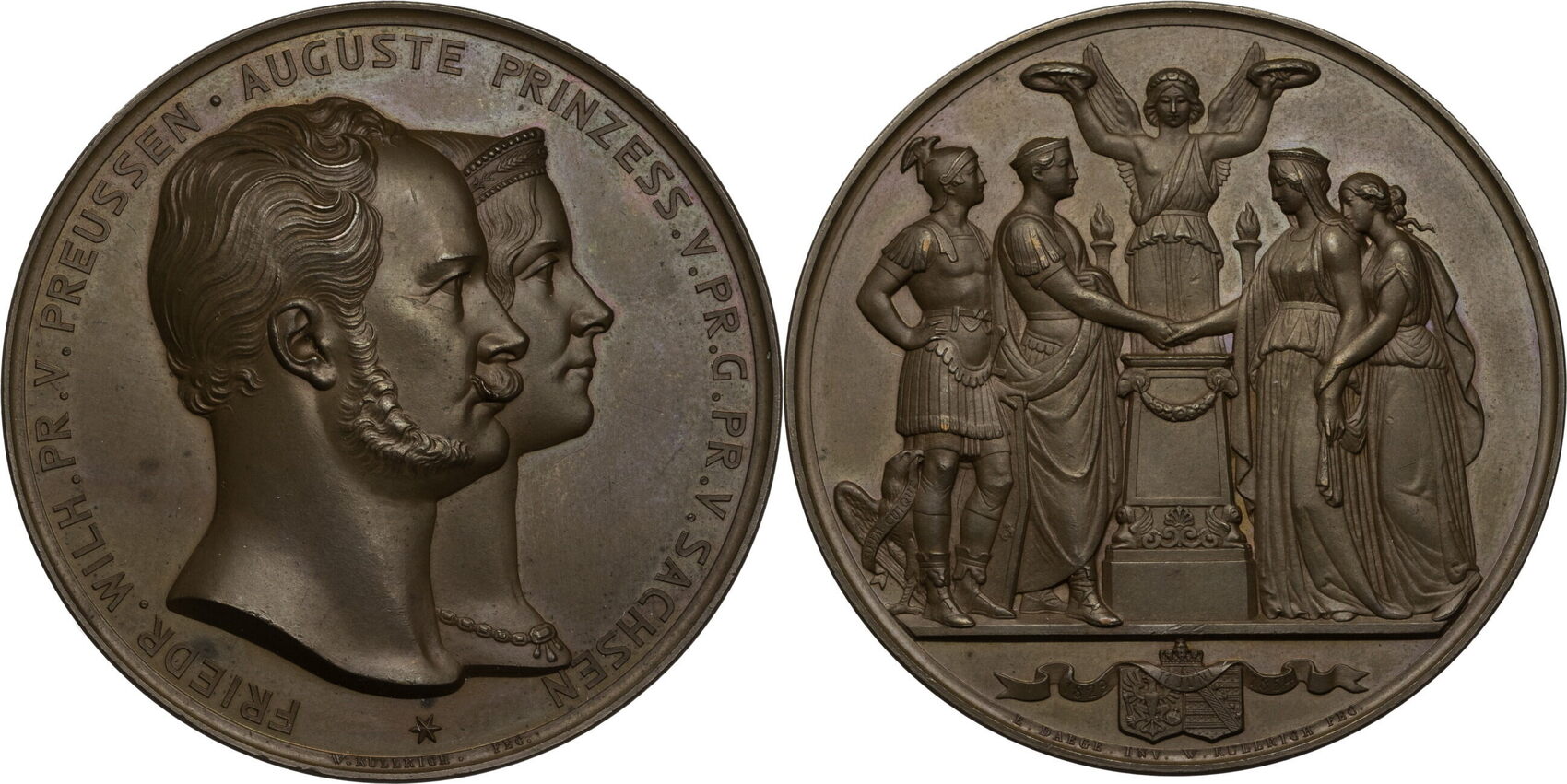 Preussen, Königreich Medaille 1854 Auf die Silberhochzeit Wilhelm I ...