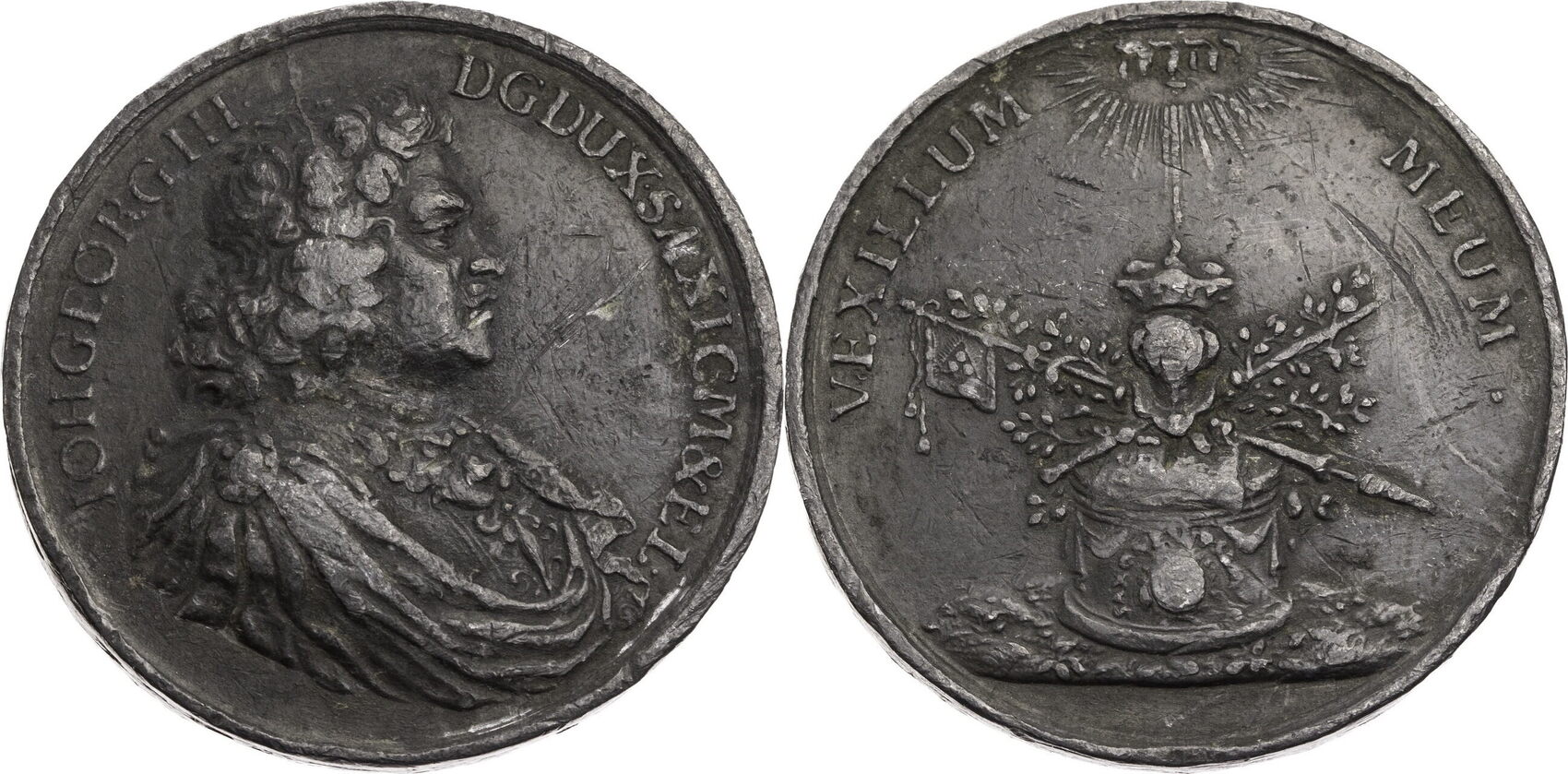 Sachsen, Albertinische Linie Medaille o.J. Johann Georg III. (1663-1710 ...