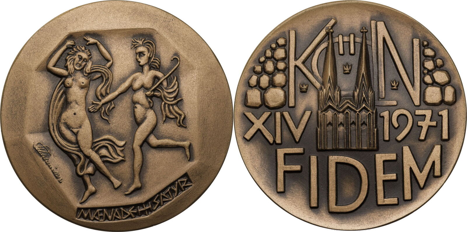 Medaille 1971 Auf den XIV. FIDEM-Kongress in Köln v. Friedrich ...