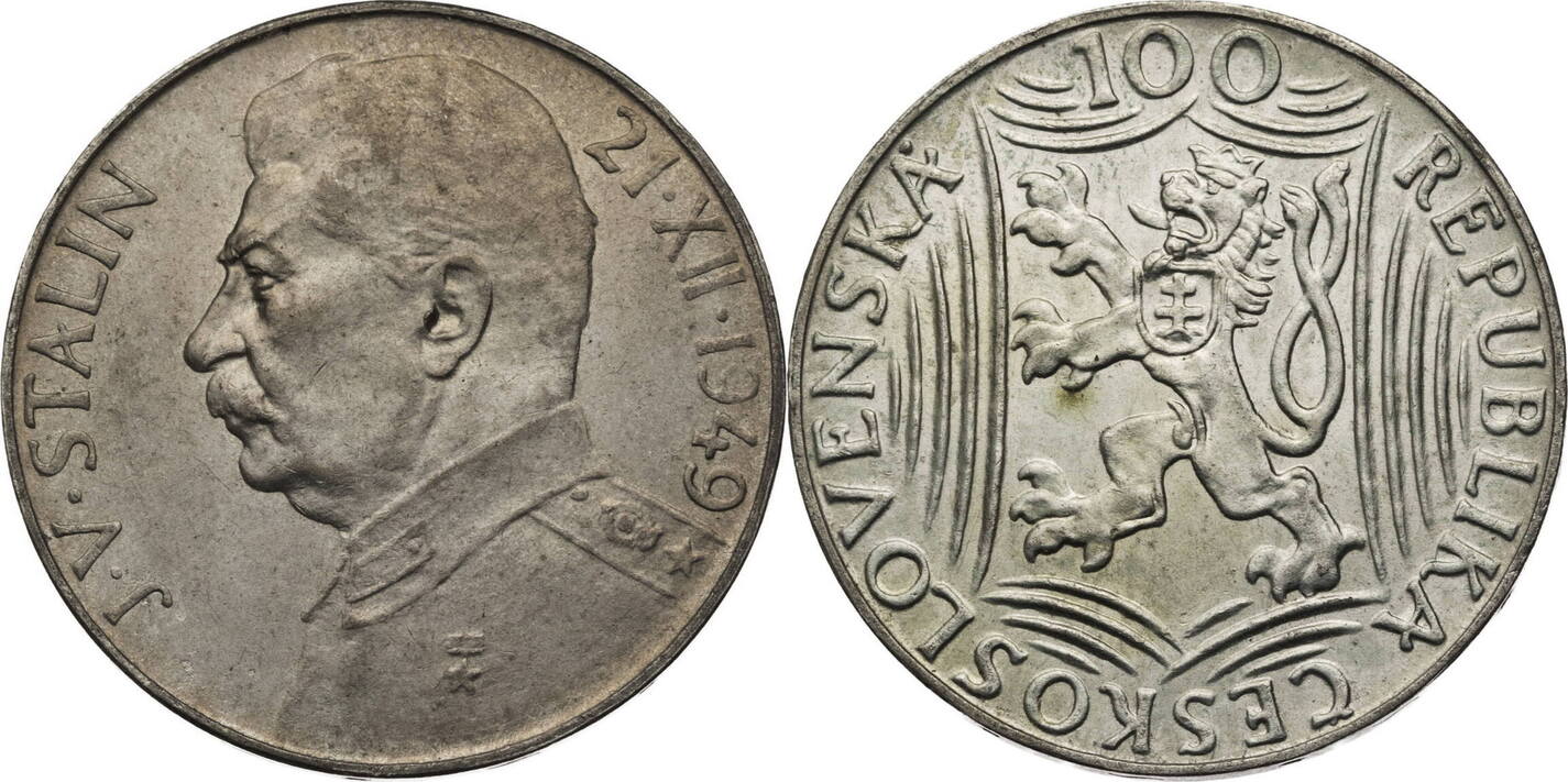 Tschechoslowakei 100 Korun 1949 Auf Josef Stalin ss-vz | MA-Shops