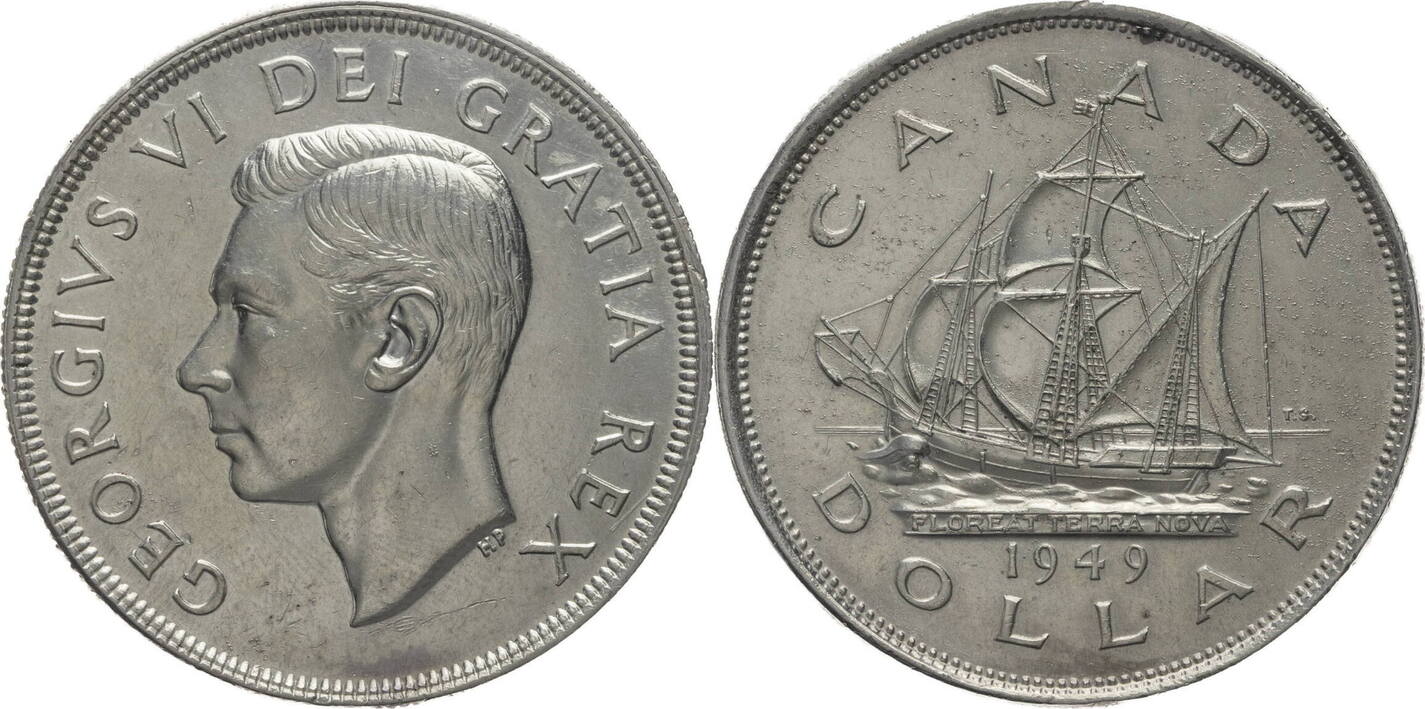 1 Dollar 1949 George VI. - Auf den Anschluss von Neufundland an Kanada ...