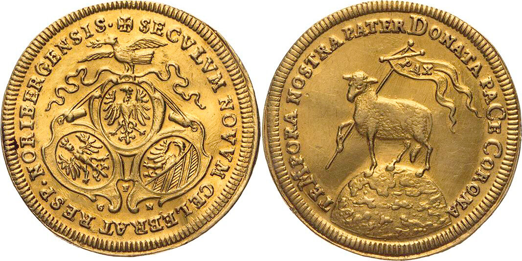 Nürnberg, Stadt 1700 (Chronogramm) Sog. Lammdukat, Mzm. G. F ...