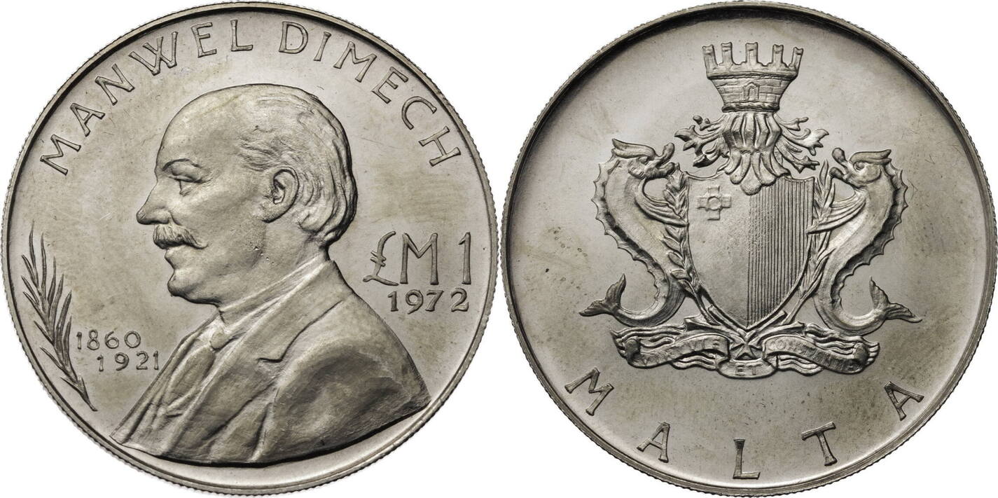 Malta 1 Lira 1972 Manwel Dimech vz | MA-Shops