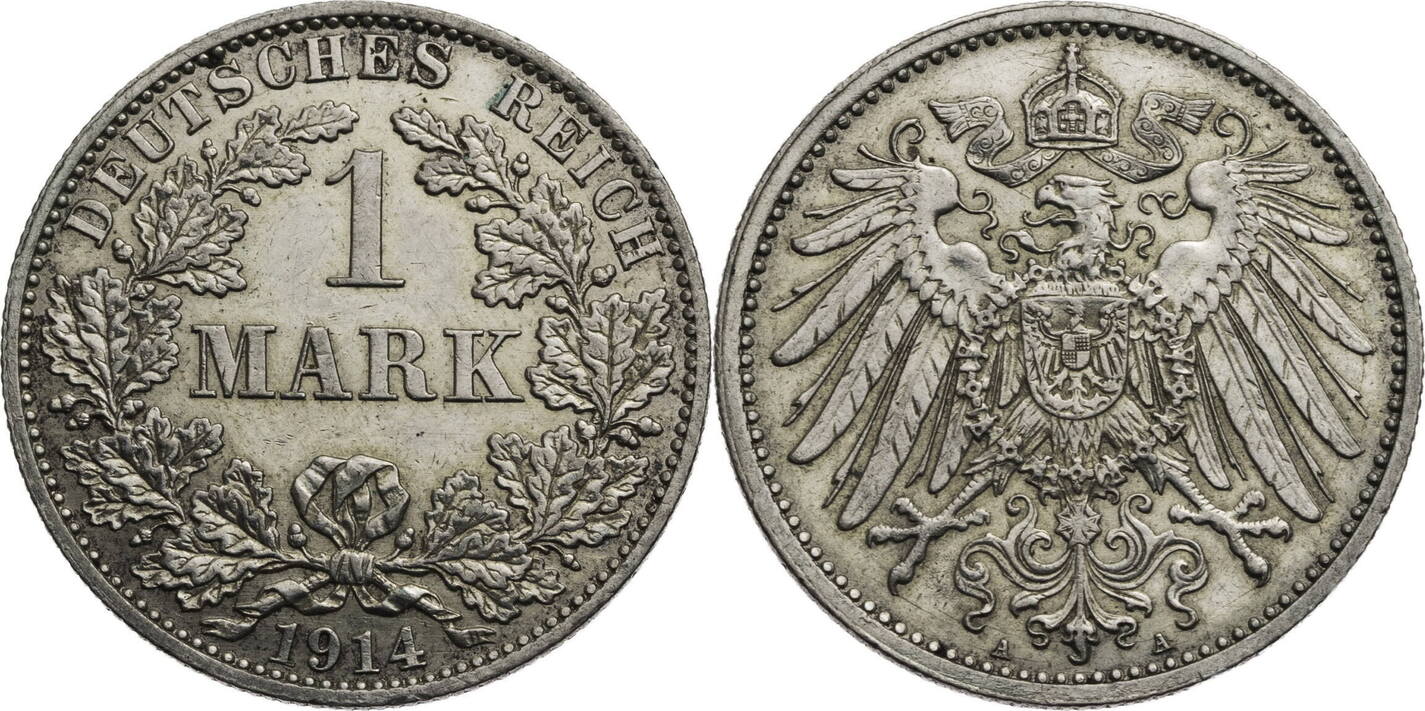 Kaiserreich 1 Mark 1914 A Kursmünze (1891-1916) ss | MA-Shops