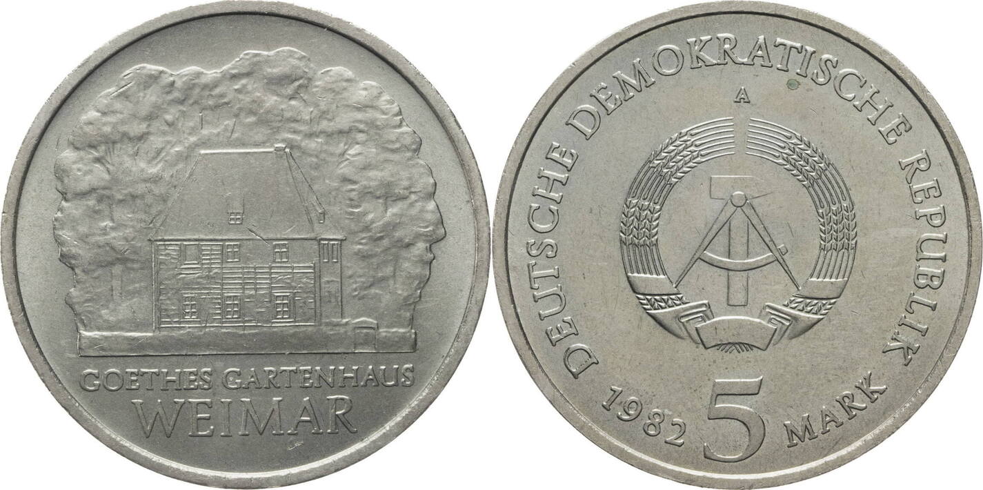 DDR 5 Mark 1982 Goethes Gartenhaus - Zum 150. Todestag von Johann ...