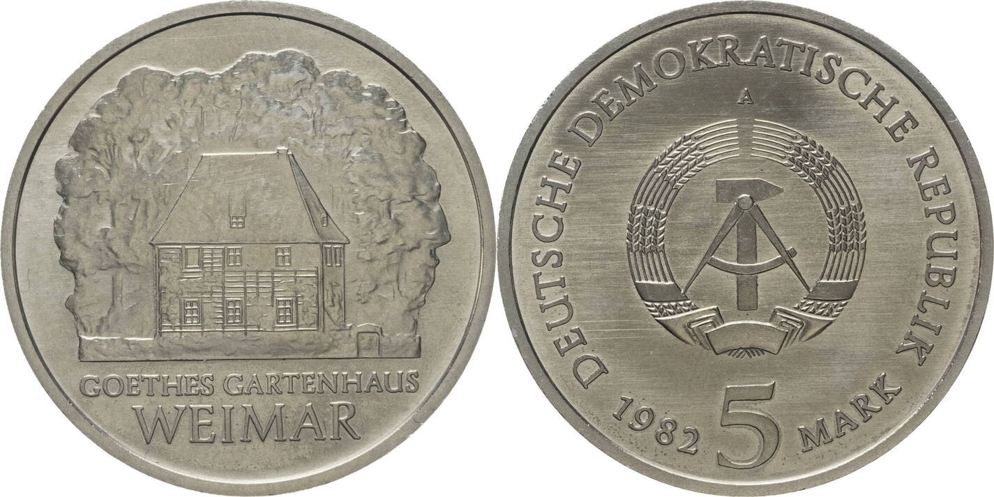 DDR 5 Mark 1982 Goethes Gartenhaus - Zum 150. Todestag von Johann ...