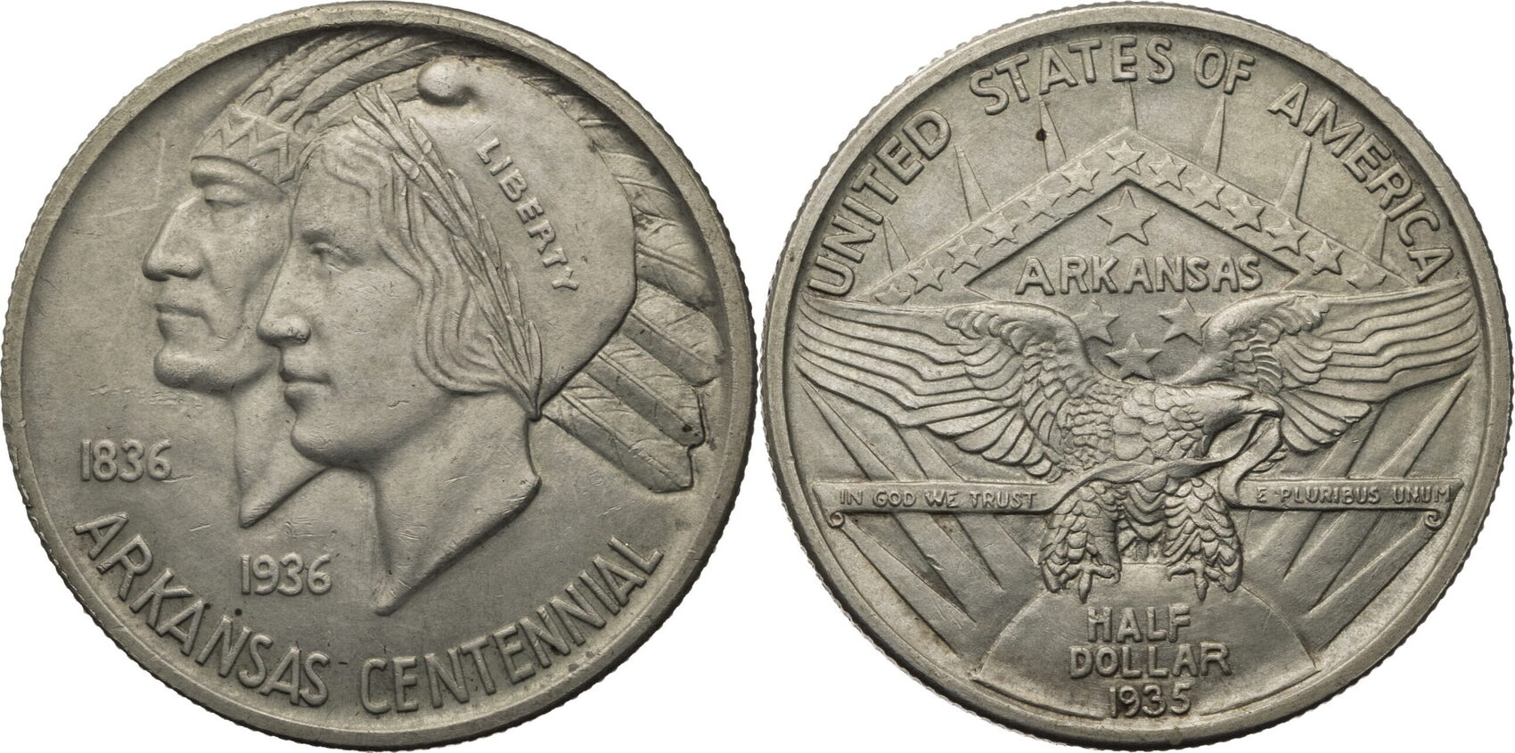 USA 1/2 Dollar 1935 Anniversary of the Statehood of Arkansas 1936 ss-vz ...