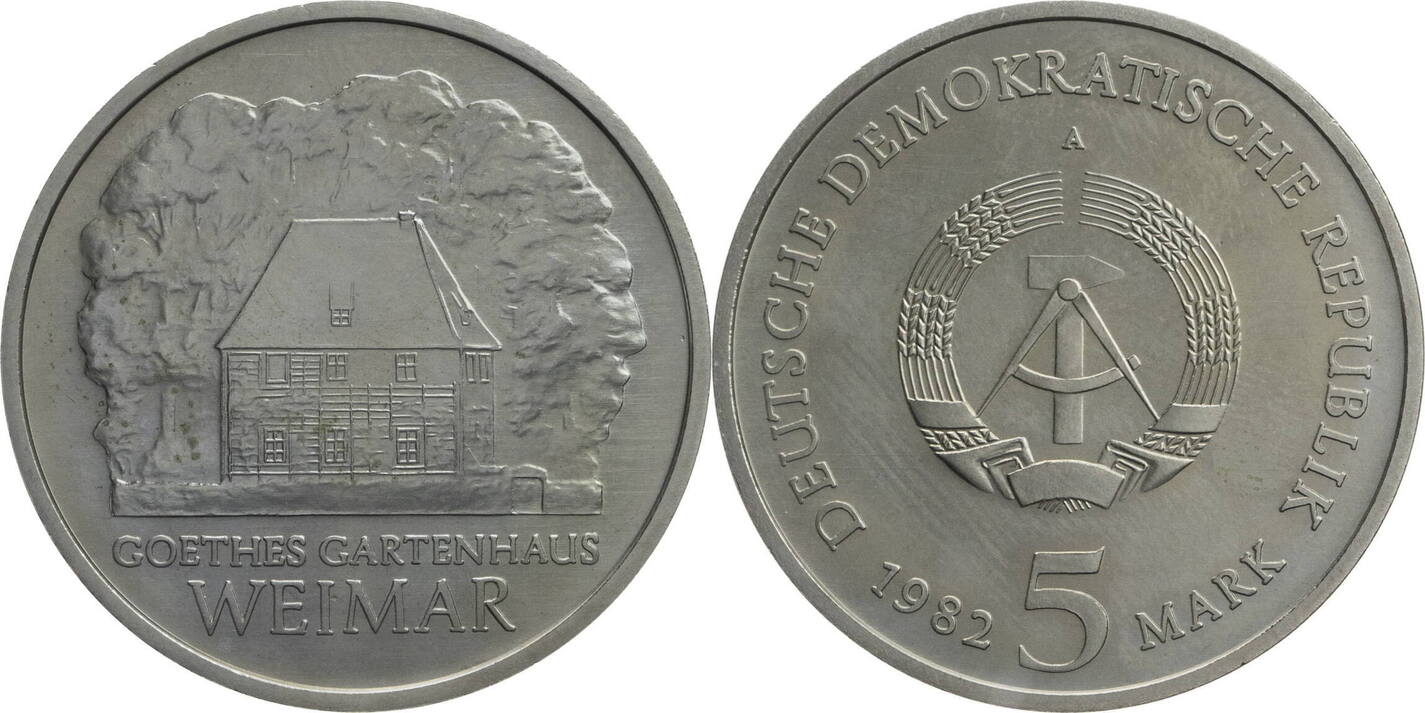 DDR 5 Mark 1982 Goethes Gartenhaus - Zum 150. Todestag von Johann ...