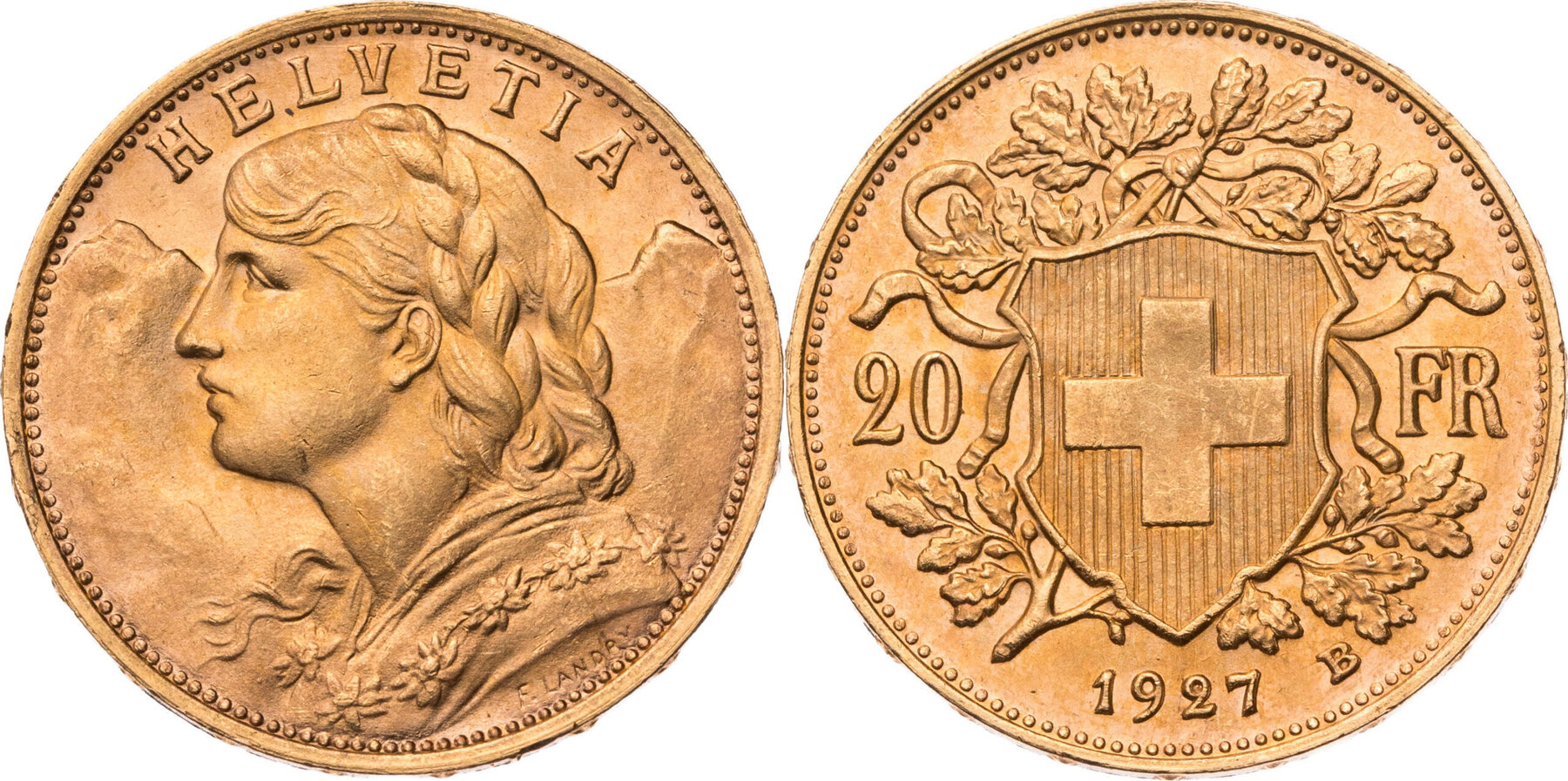 Schweiz 20 Franken 1927 B Vreneli - Kursmünze (1897-1949) vz | MA-Shops