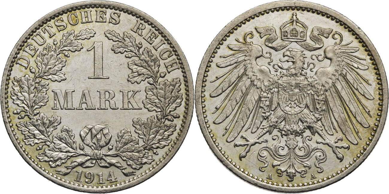 Kaiserreich 1 Mark 1914 A Kursmünze (1891-1916) ss-vz | MA-Shops