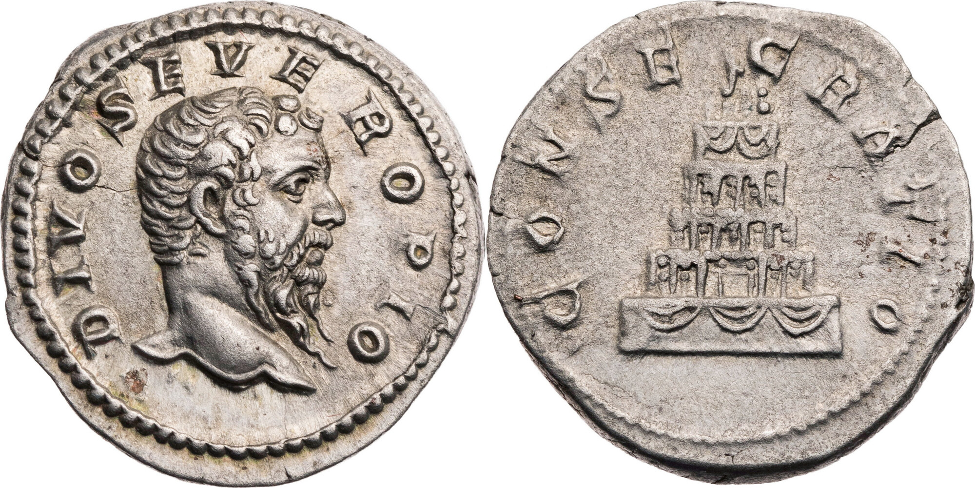 Römische Kaiserzeit Denar 211 n. Chr. Divus Septimius Severus, Kopf ...