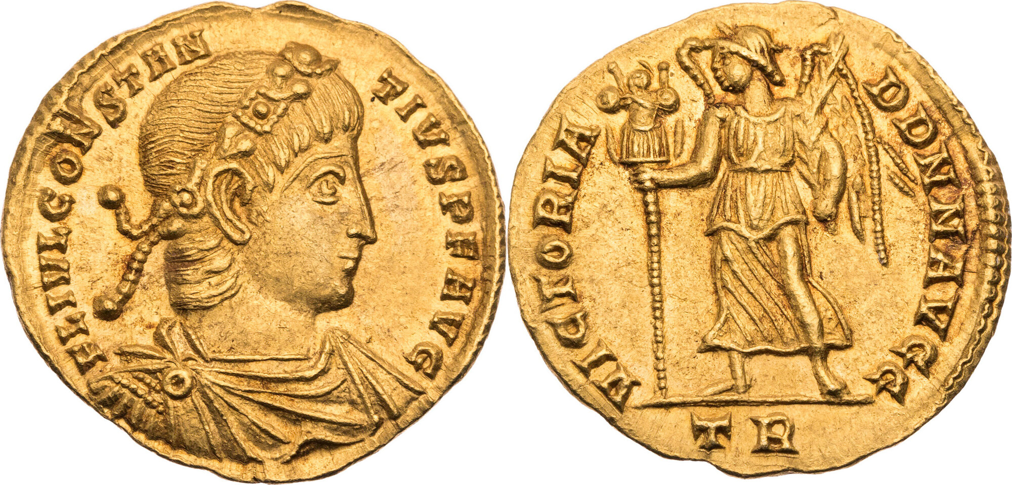 Römische Kaiserzeit Solidus 343-344 n. Chr. Constantius II., Trier ...