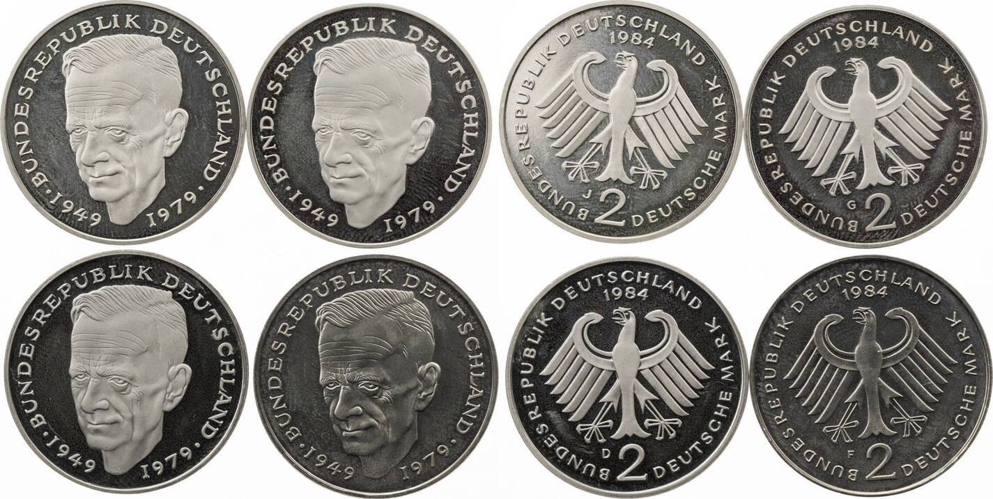 Bundesrepublik Deutschland 2 DM 1984 DFGJ 2 D-Mark Kursmünzen Kurt ...