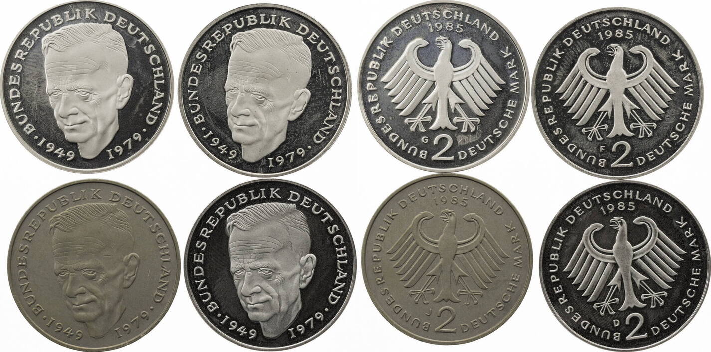 Bundesrepublik Deutschland 2 DM 1985 DFGJ 2 D-Mark Kursmünzen Kurt ...