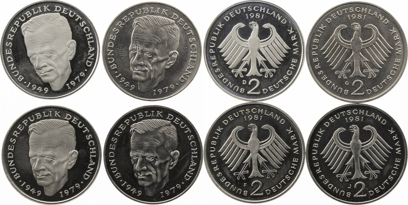 Bundesrepublik Deutschland 2 DM 1981 DFGJ 2 D-Mark Kursmünzen Kurt ...