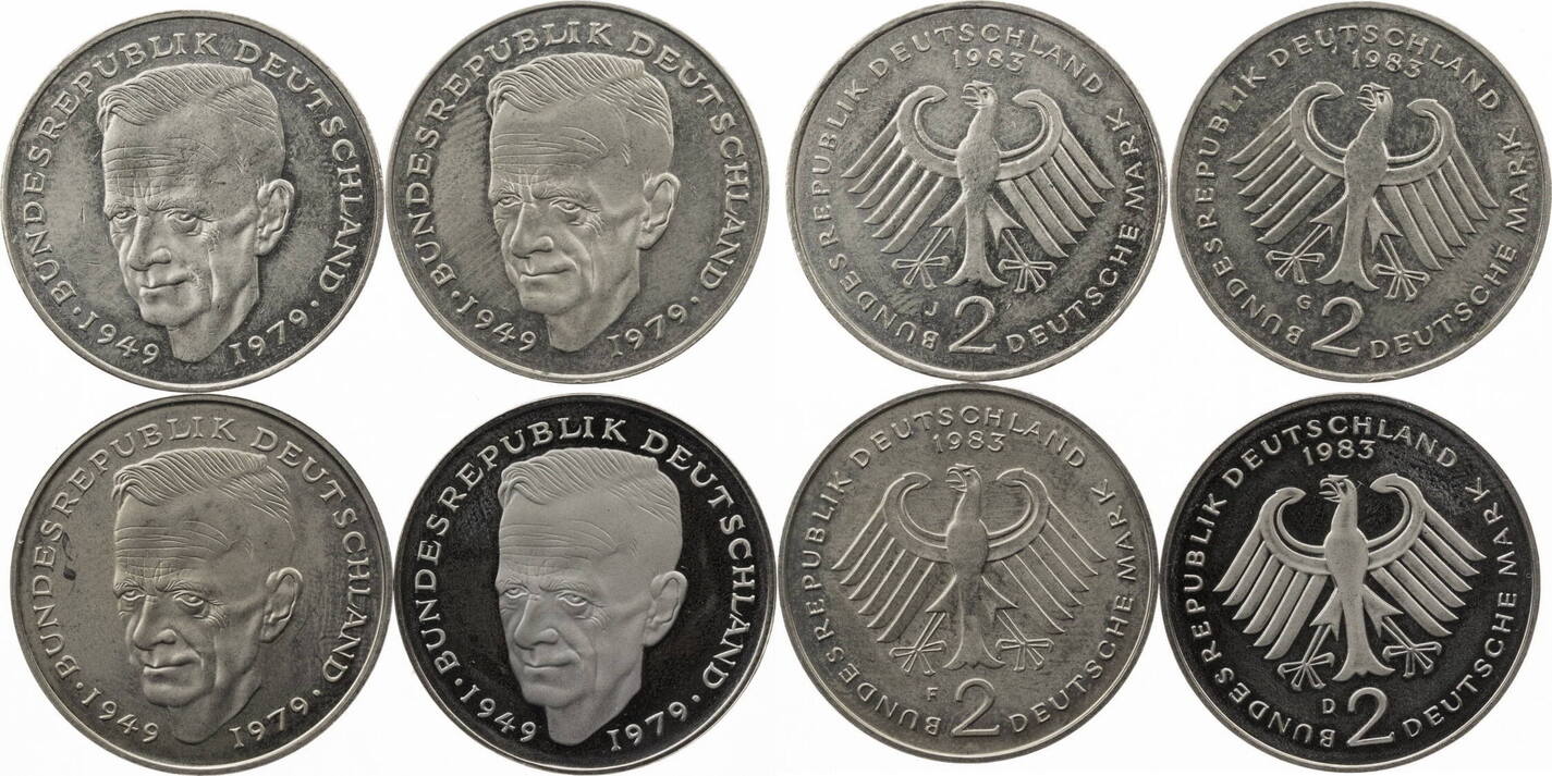 Bundesrepublik Deutschland 2 DM 1983 DFGJ 2 D-Mark Kursmünzen Kurt ...