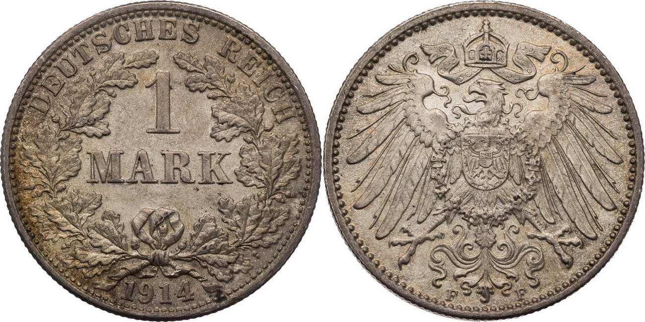 Kaiserreich 1 Mark 1914 F Kursmünze (1891-1916) ss | MA-Shops