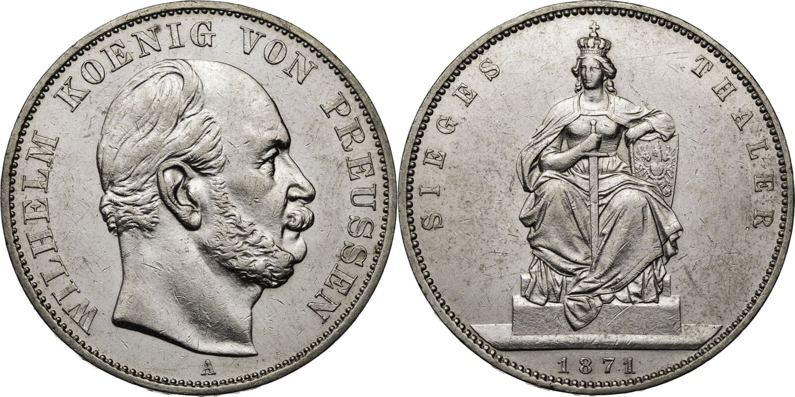 Preussen, Königreich 1871 A Wilhelm I. (1861-1888) - Siegestaler ss ...