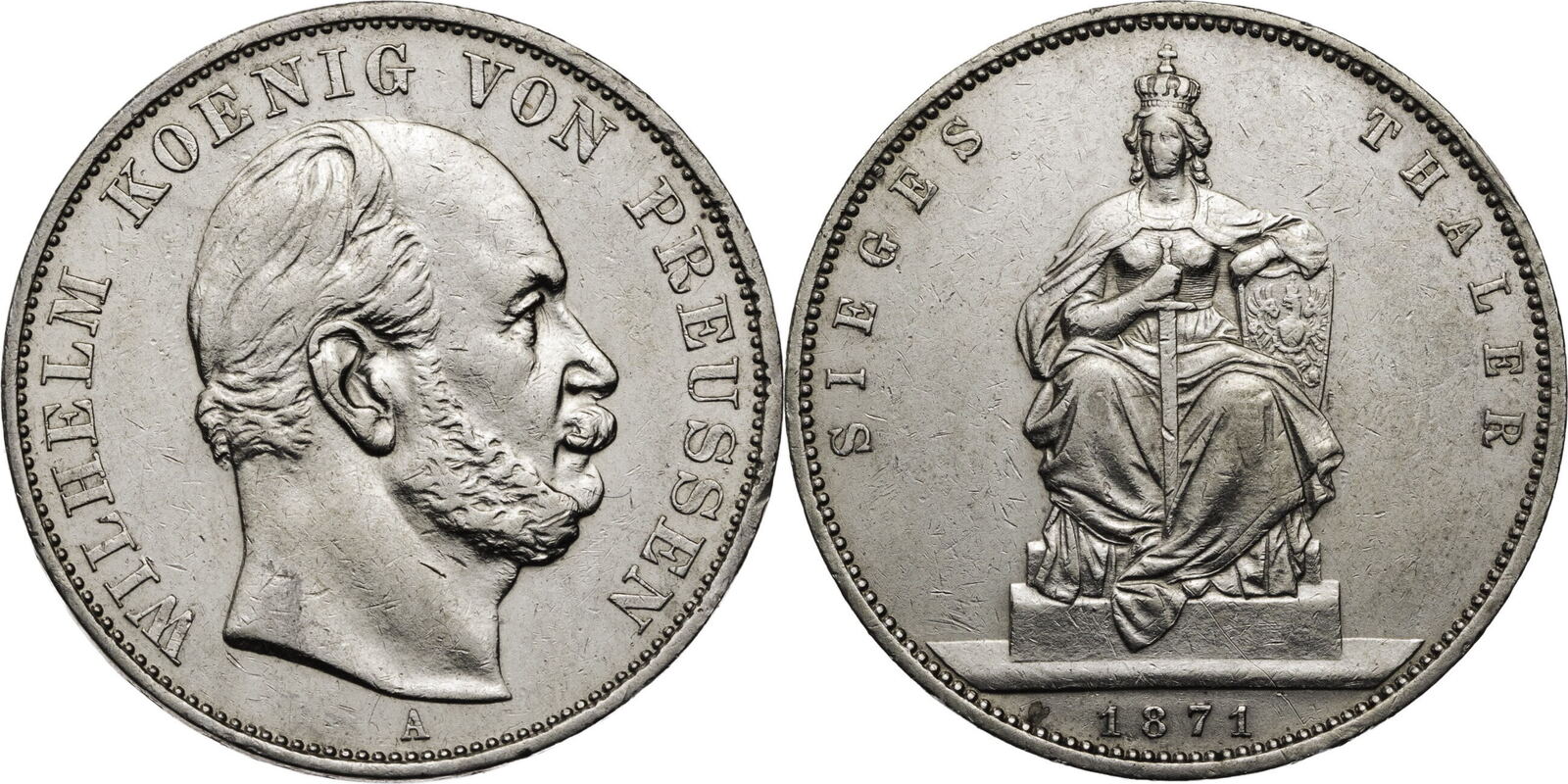 Preussen, Königreich 1871 A Wilhelm I. (1861-1888) - Siegestaler ss ...