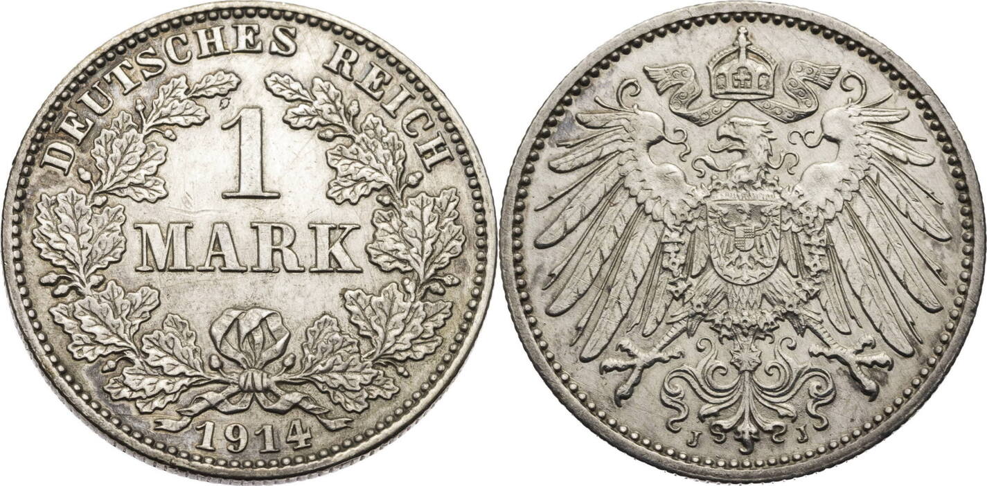Kaiserreich 1 Mark 1914 J Kursmünze (1891-1916) ss-vz | MA-Shops