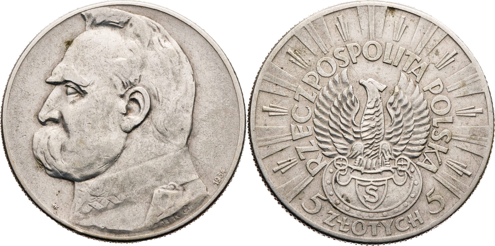 Polen 5 Zloty 1934 Jozef Pilsudski ss | MA-Shops