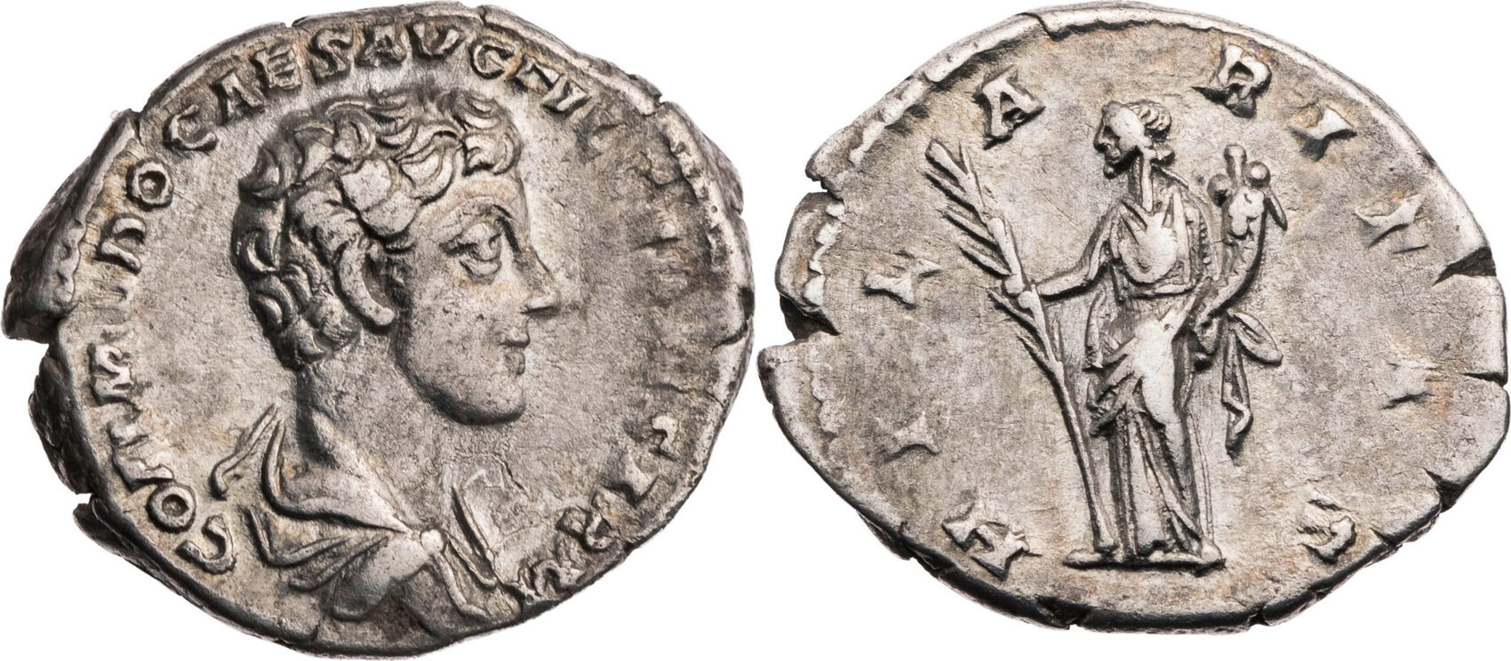 Römische Kaiserzeit Denar 175/176 n. Chr. Commodus Caesar, Büste ...