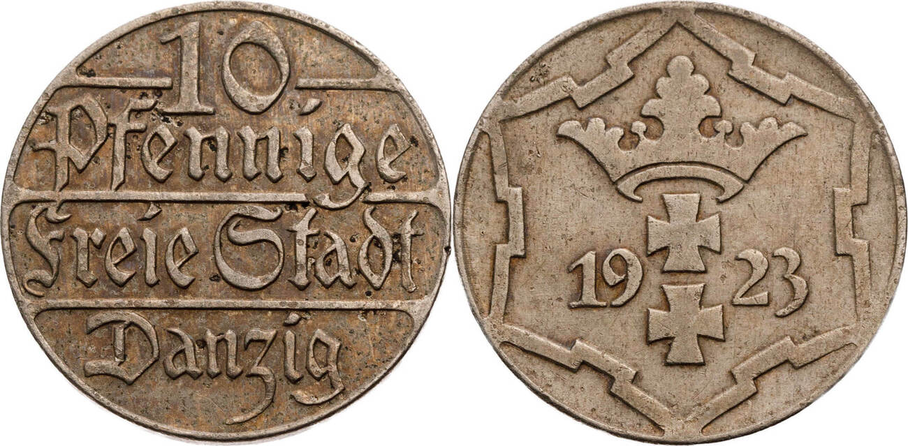Danzig 10 Pfennige 1923 (A) Kursmünze ss | MA-Shops