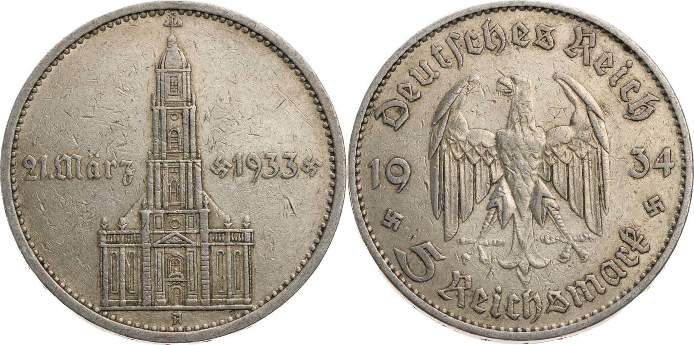 Drittes Reich 5 Reichsmark 1934 A Zum Jahrestag der Eröffnung des ...