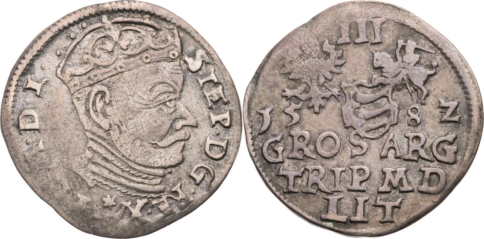 Polen-Litauen 3 Groschen 1582 Stephan Bathory (1576-1586) - Litauen ss ...