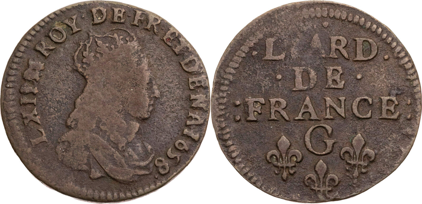 Frankreich, Königreich Liard de France 1658 G Ludwig XIV. (1643-1715) s ...