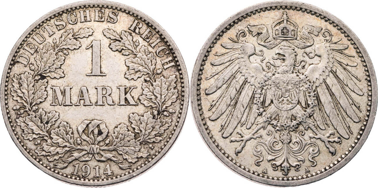 Kaiserreich 1 Mark 1914 A Kursmünze (1891-1916) ss-vz | MA-Shops