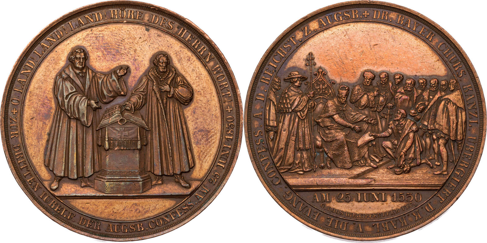 Preussen, Königreich Medaille 1830 300 Jahre Augsburger Confessio - Martin Luther von Loos und ...