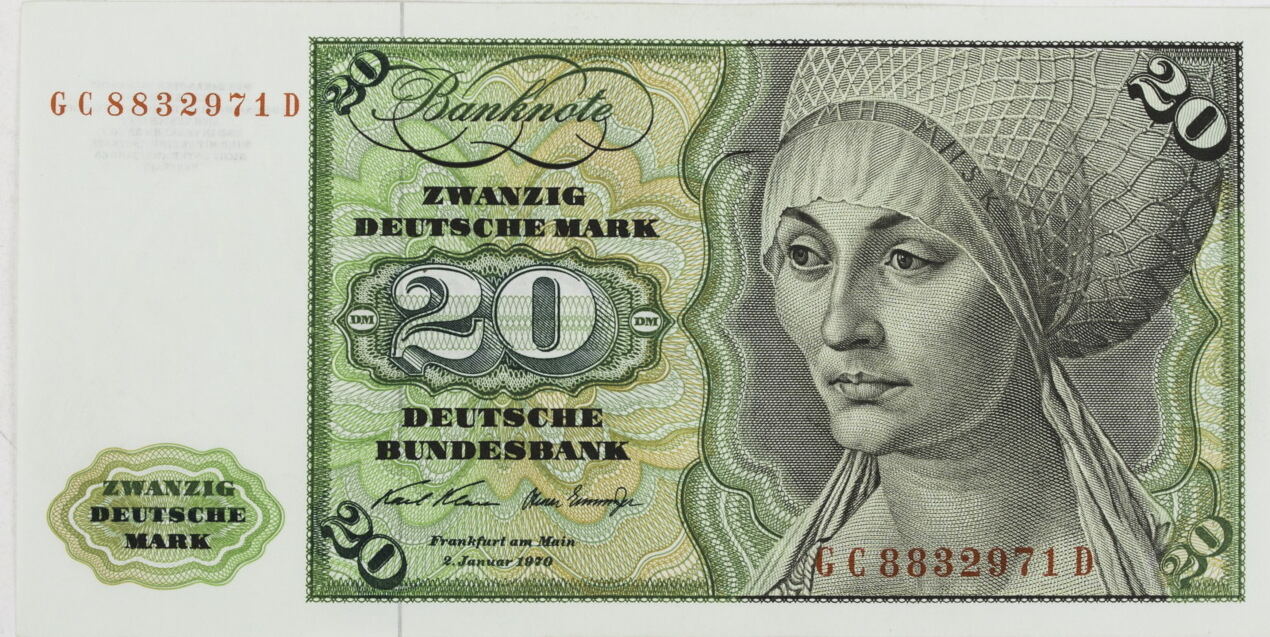 Deutschland, BRD 20 Mark 1970 DM-Schein 3. Serie - Elsbeth Tucher (nach ...