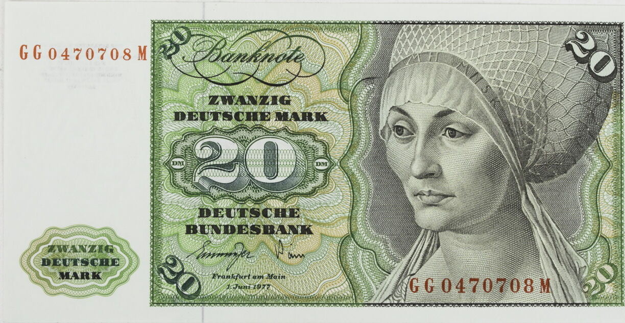 Deutschland, BRD 20 Mark 1977 DM-Schein 3. Serie - Elsbeth Tucher (nach ...