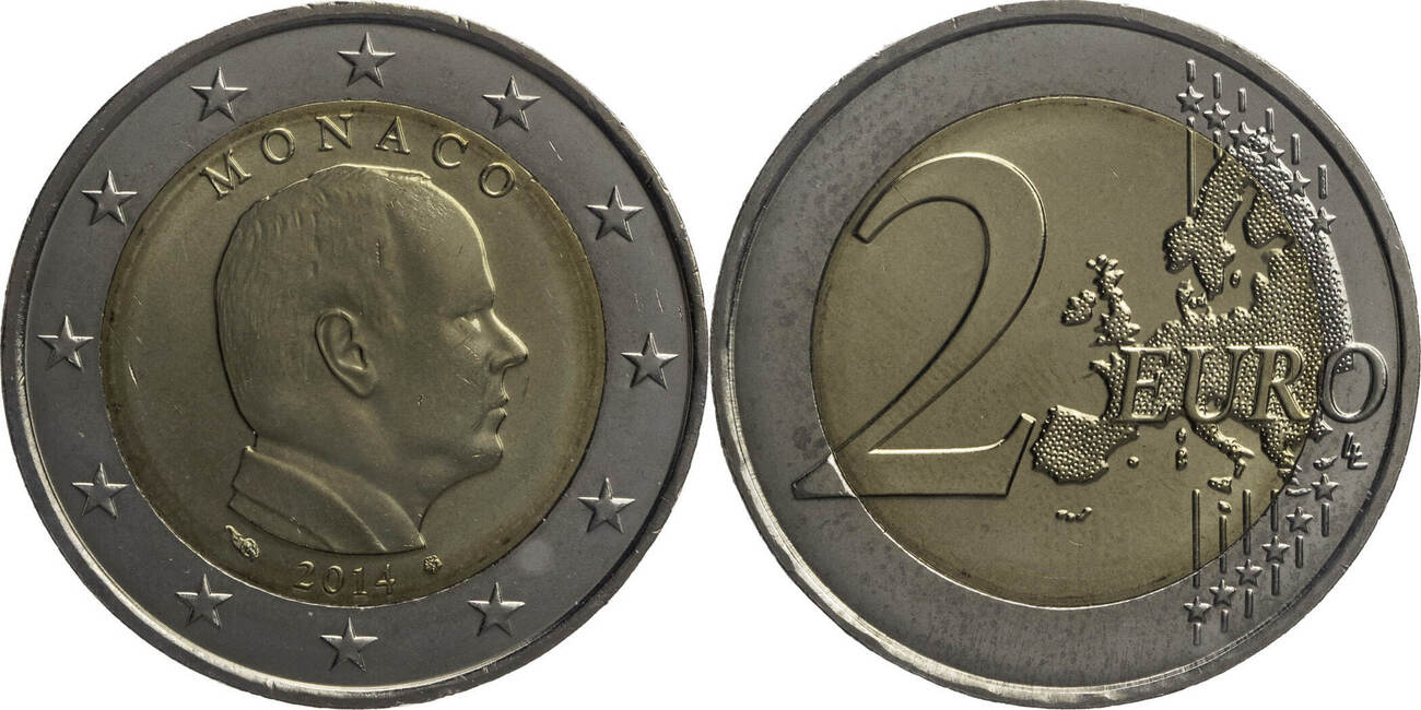 2 Euro 2014 Albert von Monaco - Kursmünze vz, Kratzer | MA-Shops