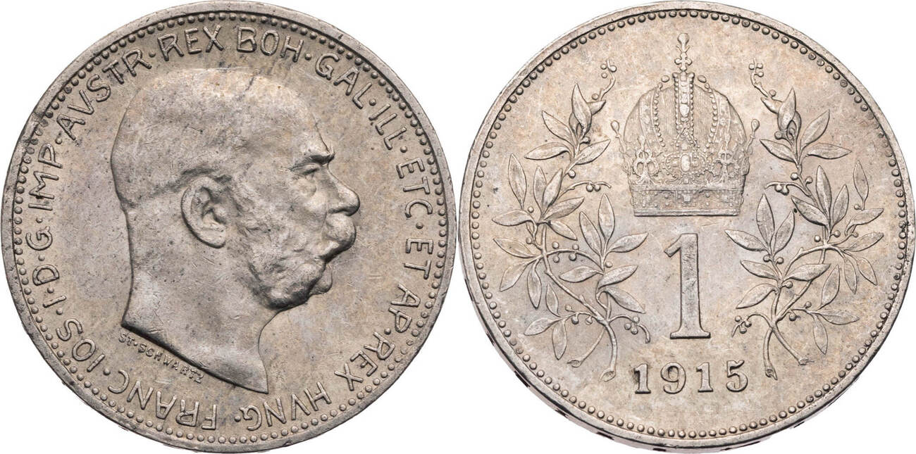 Österreich, Kaiserreich 1 Corona 1915 Franz Joseph I (1848-1916) ss | MA-Shops