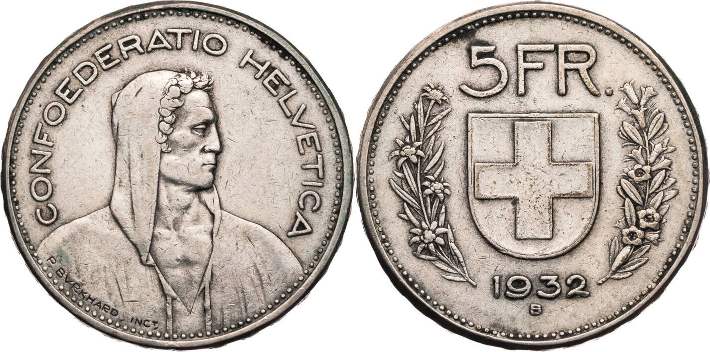 Schweiz 5 Franken 1932 B Alphirt - Kursmünze (1931-1969) ss | MA-Shops