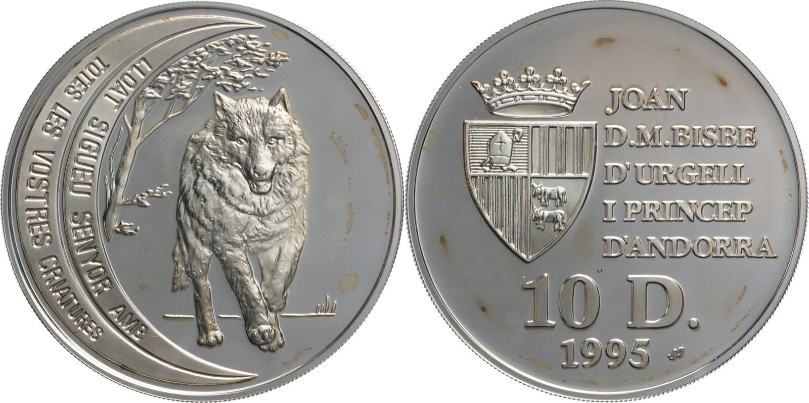 Andorra 10 Diners 1995 Wolf PP (gekapselt), angelaufen | MA-Shops