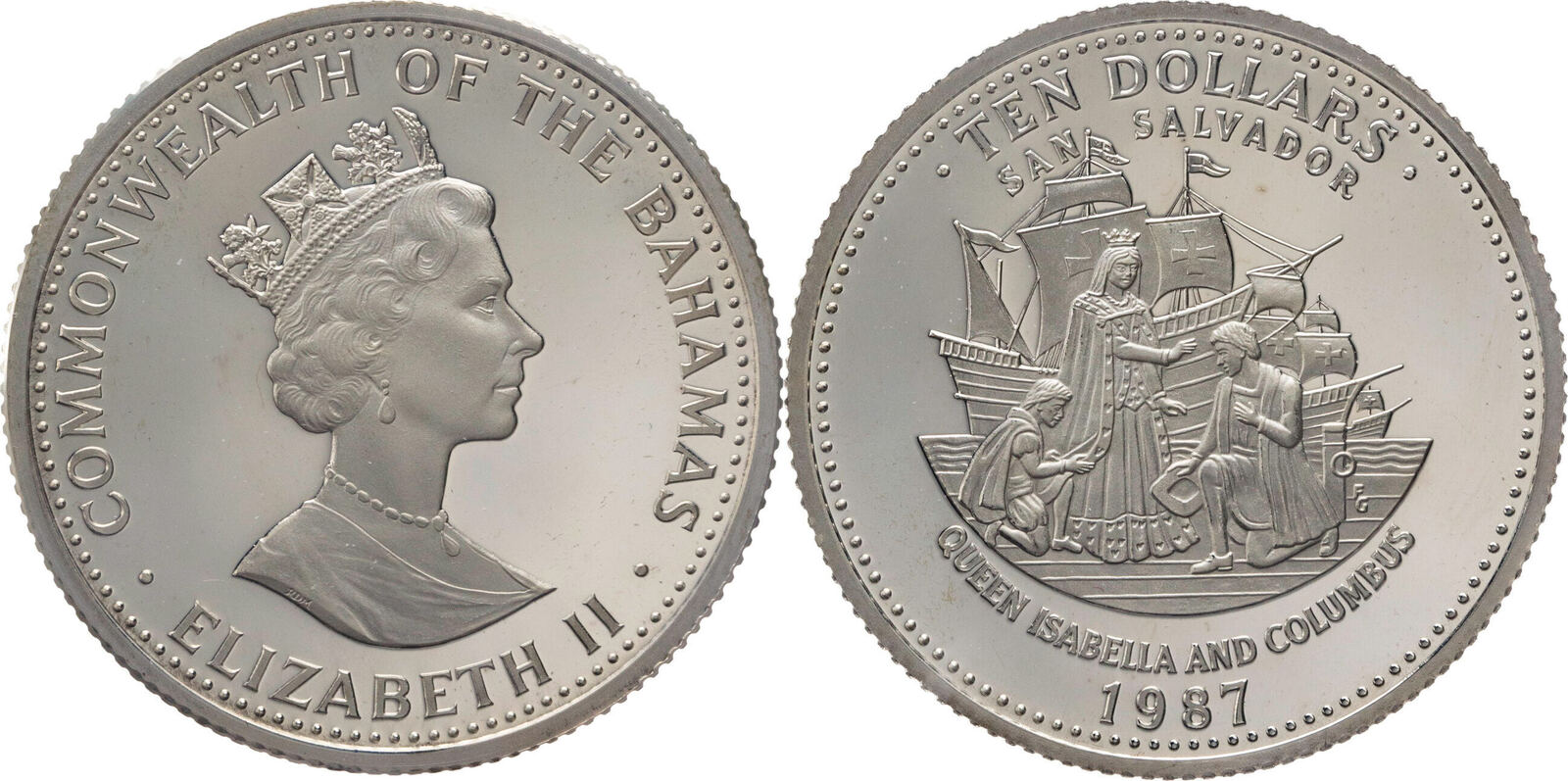 Bahamas 10 Dollars 1987 Elizabeth II. (1952-2022) - Isabella und ...