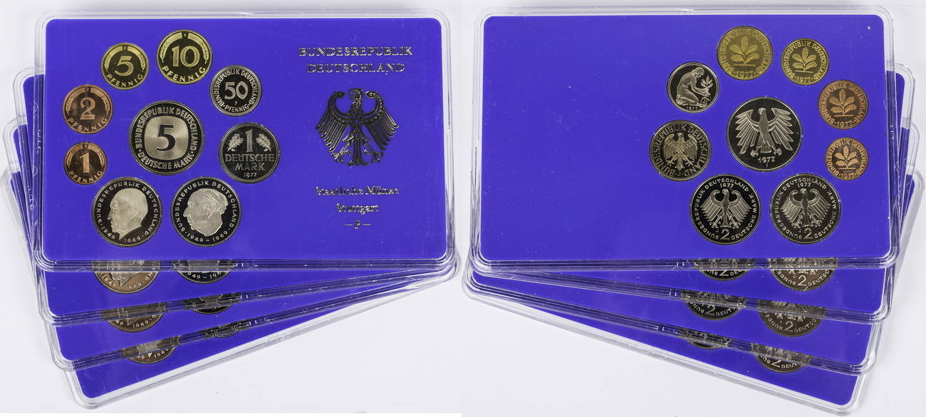 Bundesrepublik Deutschland 42,72 DM (4x10,68 DM) 4 Sätze: 1977 DFGJ ...
